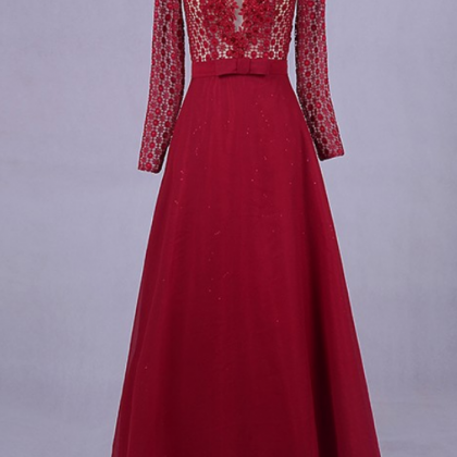 The Long Evening Arab Long-sleeved Outdoor Dress, Red Dress Married ...