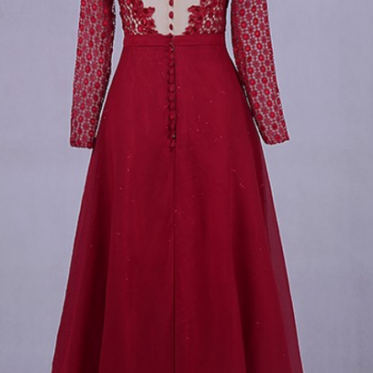 The Long Evening Arab Long-sleeved Outdoor Dress, Red Dress Married ...