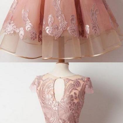 Glorious, Coral ,short Prom Party Dress, With Open-back ,applique ,mini ...