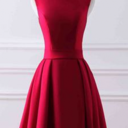 Satin Prom Dress,round Neck High Low Train Evening Dress on Luulla