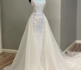 Tulle Sequins Long Prom Dress Evening Dress on Luulla