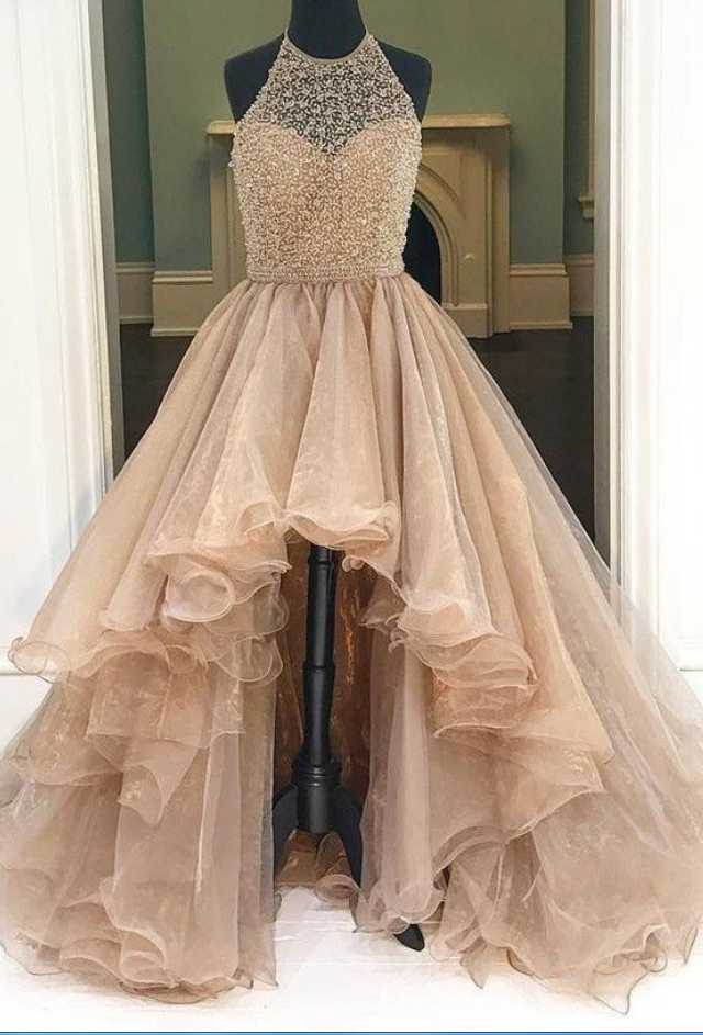 Halter Backless Modest Prom Dresses,Sparkly Prom Dresses,Prom Dresses ...