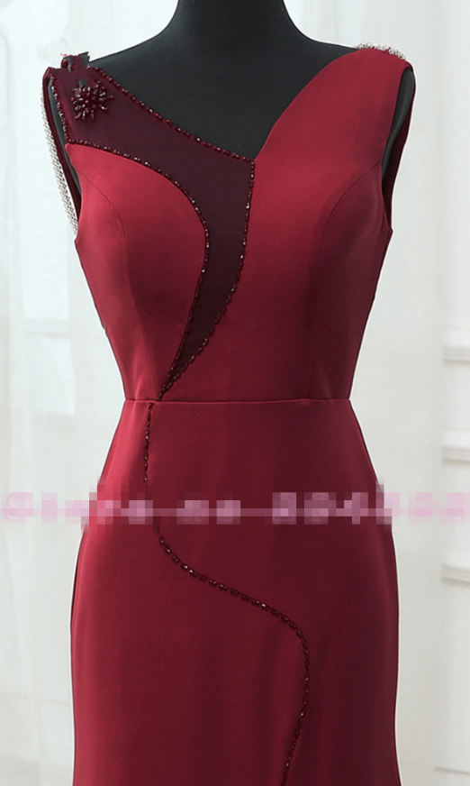 Homemade Prom Dress, Key Type Neck Holiday Party Dress Satin Dress ...