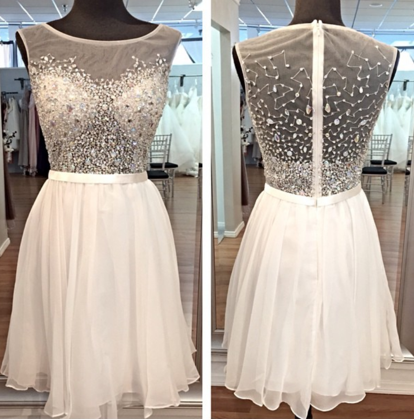 White Homecoming Dress,beading Homecoming Dresses on Luulla