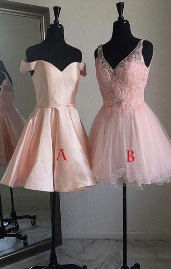 Pink Short Prom Dress, Cute Pink Homecoming Dress, Formal Dress on Luulla