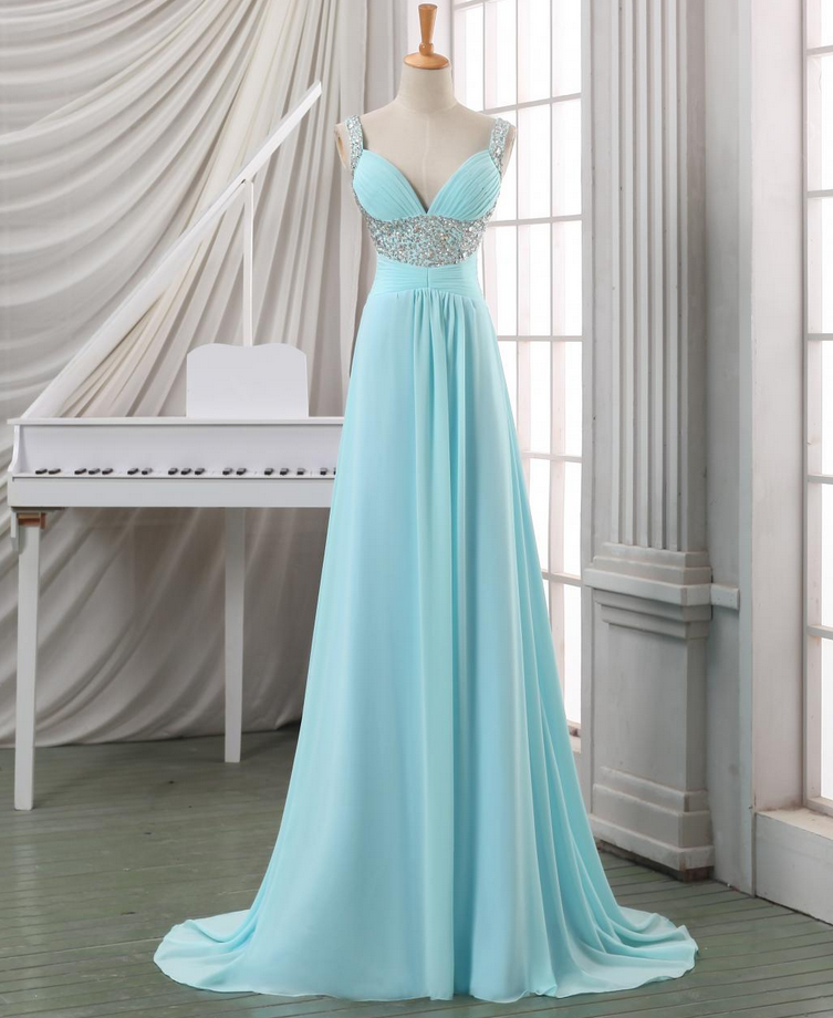 Deep V Neck Prom Dress/evening Dress/party Dress,empire Long Chiffon ...