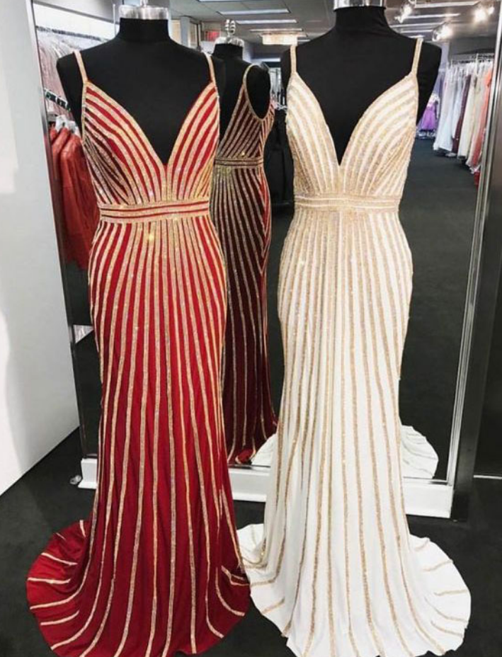 Sparkly Spaghetti Traps Long Sheath Prom Dresses ,evening Dresses on Luulla