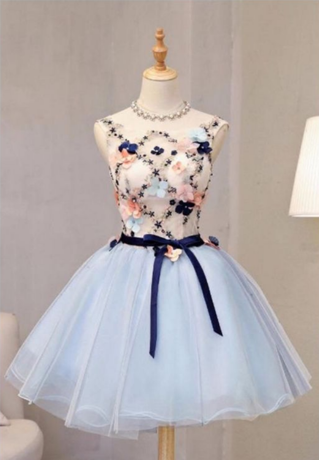 Vintage, Flower, Short Princess, Homecoming Dress, Party Dresses ,short ...