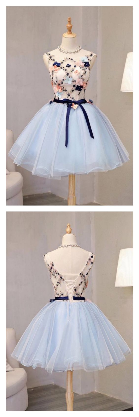 Vintage, Flower, Short Princess, Homecoming Dress, Party Dresses ,short ...
