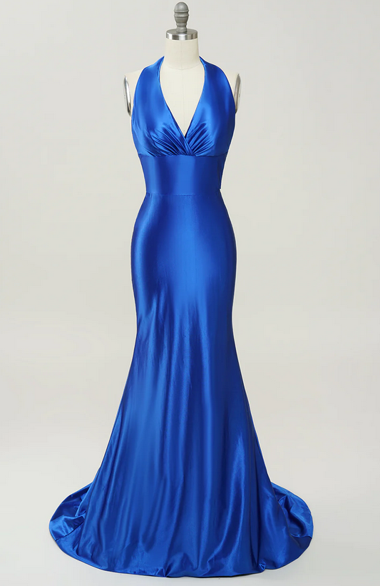 Elegant Mermaid Satin Formal Prom Dress, Beautiful Long Prom Dress ...