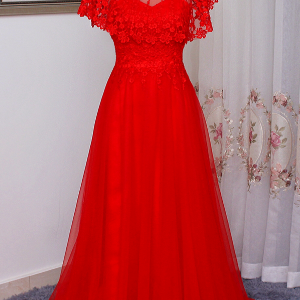 Straps Red Dress Formal Party Dress A - Ligne Rite Dress Festival Party ...