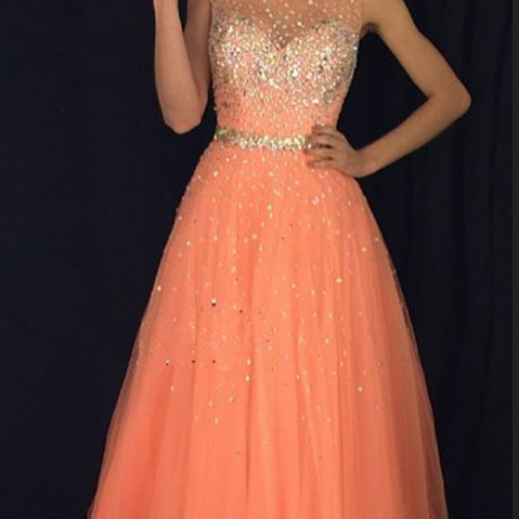 Fashion Women Strapless Beaded Formal Dresses Coral Tulle Evening Party ...