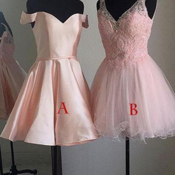 Pink Short Prom Dress, Cute Pink Homecoming Dress, Formal Dress on Luulla