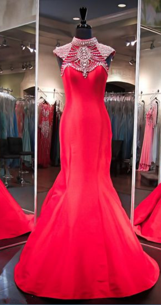 Red Prom Dress,mermaid Prom Dress,beaded Prom Dress,fashion Prom Dress ...