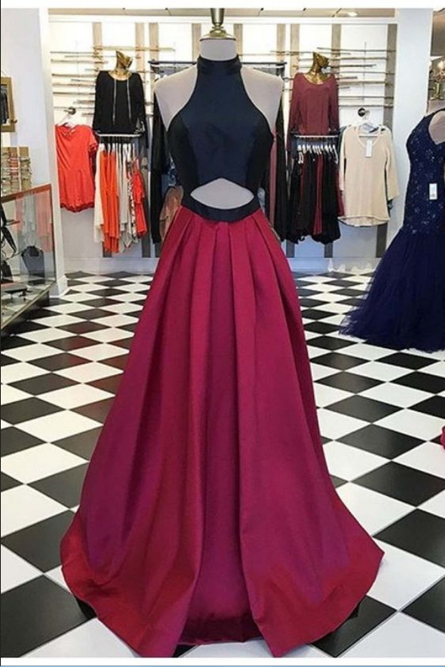 Red Chiffon A-line Long Evening Dresses,simple Formal Dress For ...