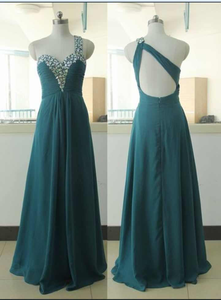 Teal Prom Dress,one Shoulder Prom Dress,long Prom Dress on Luulla