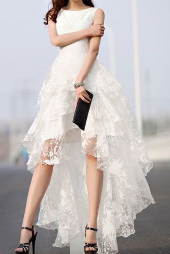 Layered Lace Prom Dress,bodice Prom Dress,white Prom Dress,fashion Prom ...