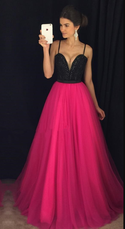 Prom Dress,modest Prom Dress,black Sweetheart Long Organza Ball Gowns ...
