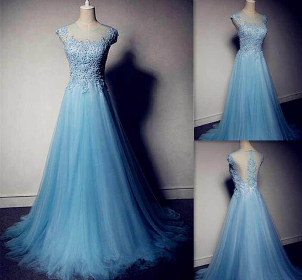 High Quality Prom Dress,tulle Prom Dress,beading Prom Dress,o-neck Prom ...