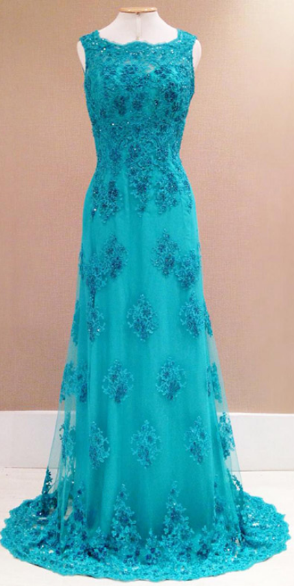 Prom Dresses,turquoise Lace Prom Dresses ,lace Prom Dress,sexy Prom ...