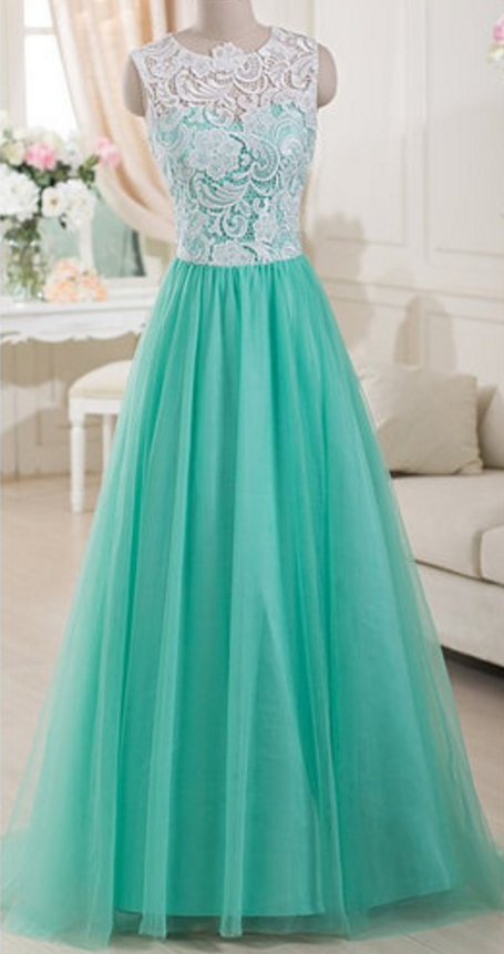 With Lace Top Prom Dresses Long,mint Tulle Prom Dress,prom Dresses Plus ...