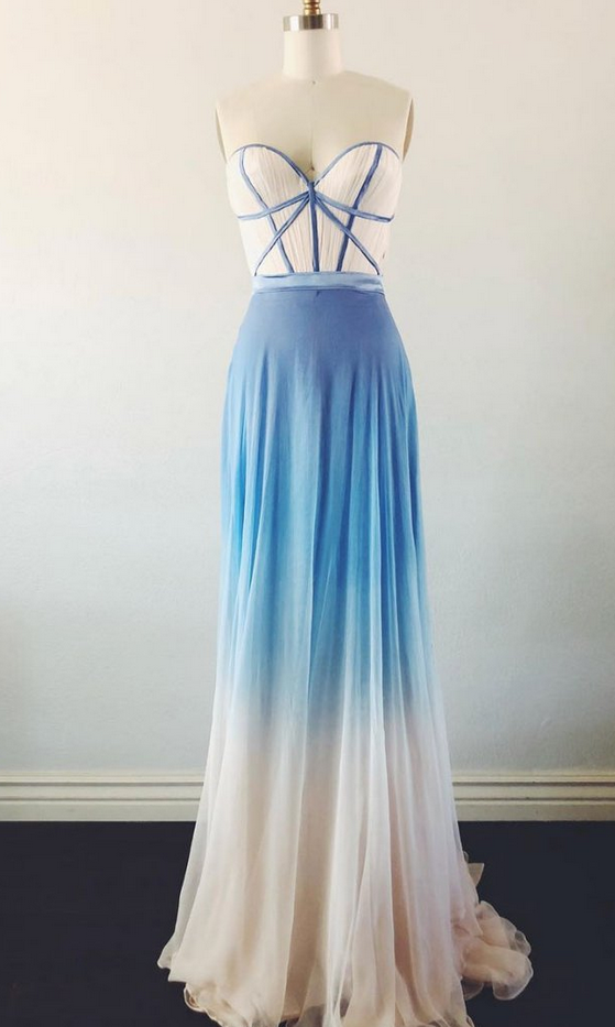 Simple Sweetheart Neck Blue Long Prom Dress. Blue Evening Dress on Luulla