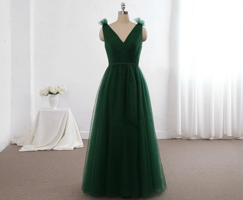 Simple Green Tulle Prom Dress Formal Evening Dress Prom Dresses Girl ...