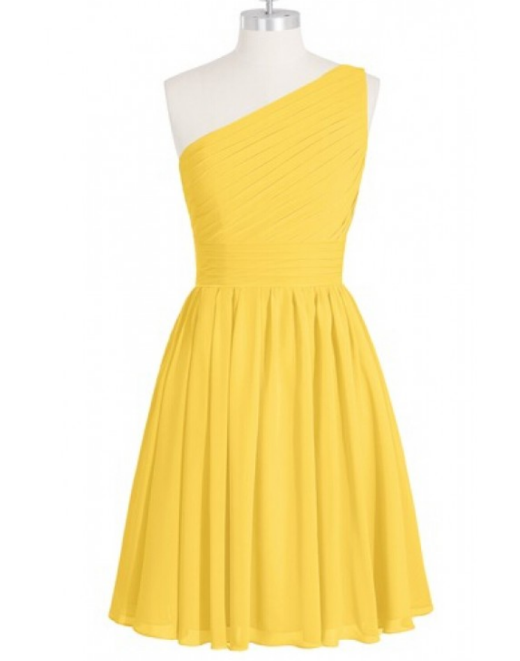 Homecoming Dresses One-shoulder Neckline Chiffon Formal Dress, Cocktail ...